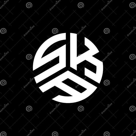 黑色背景中的ska字母徽标设计 Ska Creative缩写词徽标 Ska字母设计 向量例证 插画 包括有 豪华 减速火箭