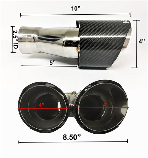 Buy Netami 25 Inlet Exhaust Tip 4“ Quad Carbon Fiber Staggered