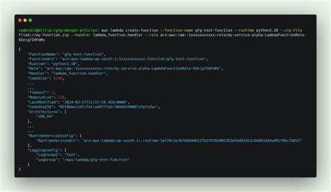 Aws Lambda Functions With Aws Cli Geeksforgeeks
