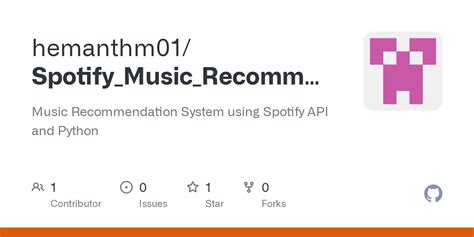 Github Hemanthm01spotifymusicrecommendationsystem Music