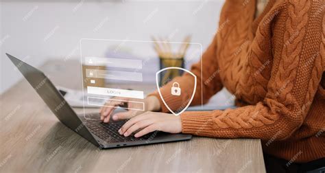 Premium Photo Woman Typing Login And Password In The Concept Of Cyber Security Information