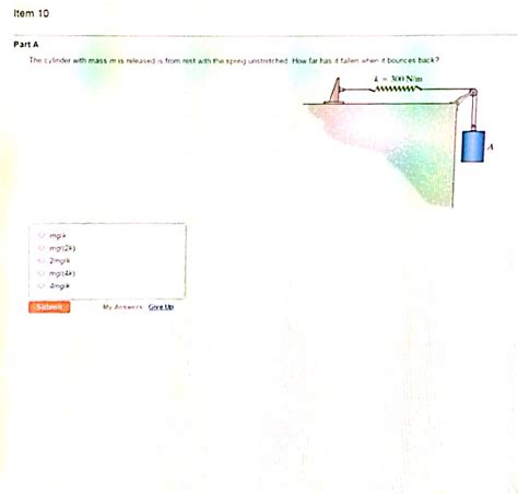 Solved The Cylinder With Mass M Is Released From Rest With Chegg