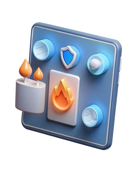 Tablet Concept With Holographic Firewall And Network Icons Minimalist Desk Setup With Glowing