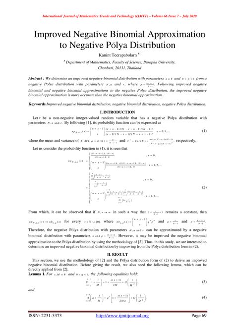 Pdf Improved Negative Binomial Approximation To Negative PÓlya Distribution