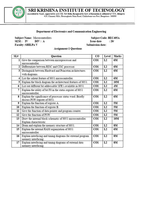 Mc Assignment 1 Pdf Microcontroller Integrated Circuit