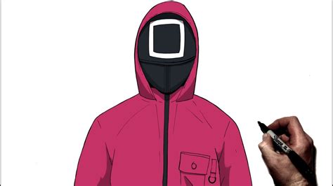 How To Draw Square Guard Step By Step Squid Game YouTube