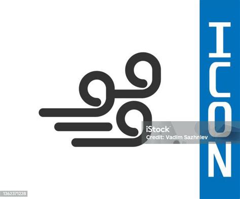 흰색 배경에 고립 된 회색 바람 날씨 아이콘 구름과 바람 벡터 개념에 대한 스톡 벡터 아트 및 기타 이미지 개념 곡선 구름 Istock