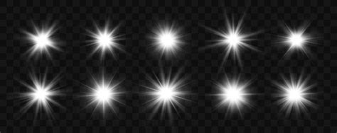 밝은 조명 효과의 집합입니다 배경에 아름 다운 별입니다 Rays Of Sunshine Concert에 대한 스톡 벡터 아트 및 기타 이미지 Rays Of Sunshine