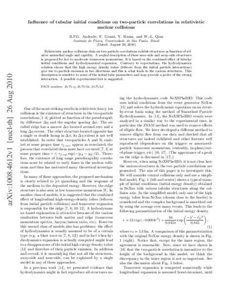 Pdf Temporal Evolution Of Tubular Initial Conditions And Their Influence On Two Particle
