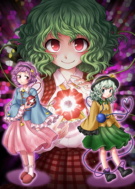 Komeiji Koishi Komeiji Satori And Kazami Yuuka Touhou Drawn By Mokku Danbooru