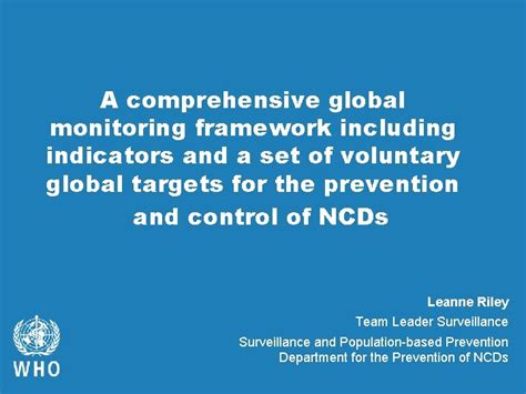 A Comprehensive Global Monitoring Framework Including Indicators And