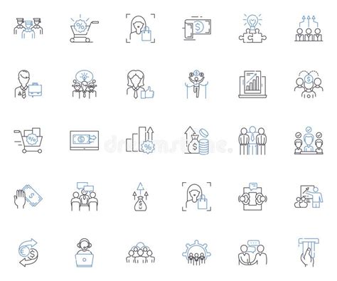 Sales Strategy Line Icons Collection Tactics Approach Planning Execution Forecasting