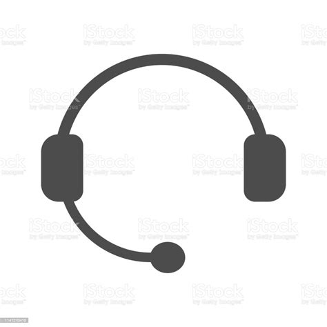 헤드폰 아이콘 흰색 배경에 고립입니다 벡터 일러스트입니다 헤드셋에 대한 스톡 벡터 아트 및 기타 이미지 헤드셋 검은색