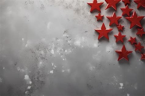 Красивая звезда и снежинки на заднем плане на сером Премиум Ai сгенерированное изображение