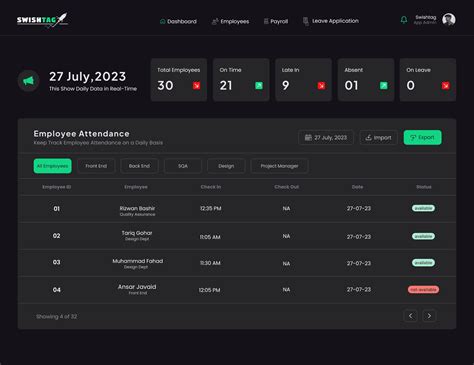 Corporate Attendance System Design Behance