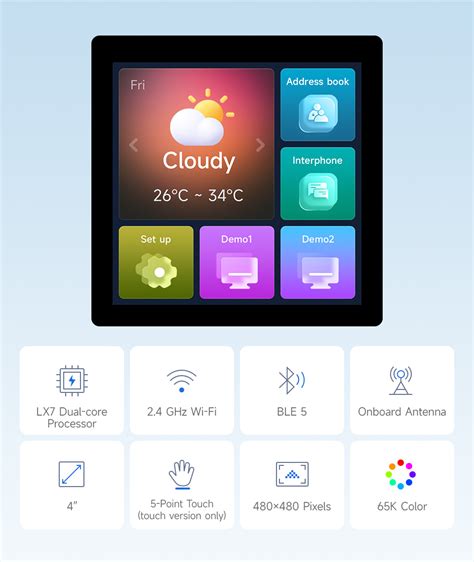 Esp32 S3 4inch Display Development Board 480×480 32 Bit Lx7 Dual Core Processor Up To 240mhz