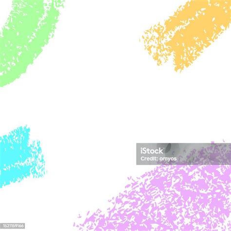 간단한 사각형 배경 손 그리기 벡터 크레용 스케치 오렌지 핑크 그린 블루 크레파스에 대한 스톡 벡터 아트 및 기타 이미지