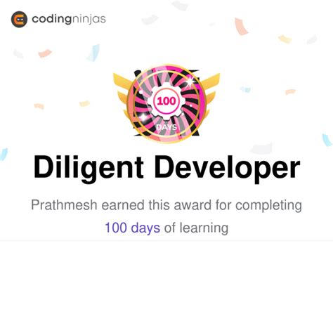 Codingninjas Achievements Prathmesh Gour