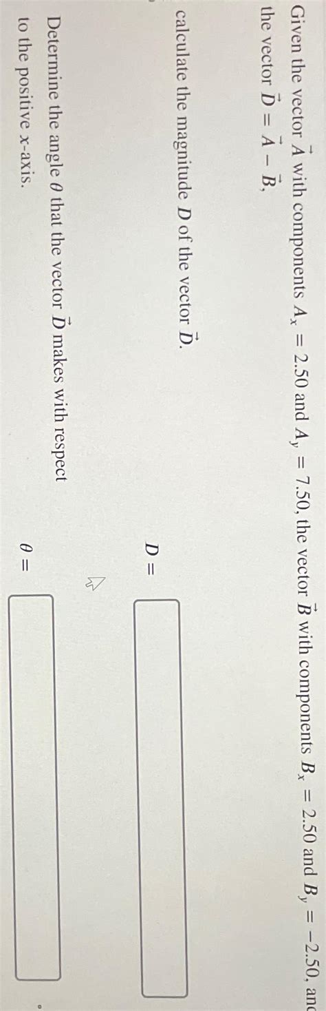 Solved Given The Vector Vec A With Components Ax And Chegg