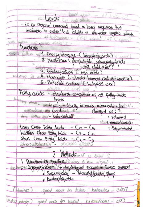 SOLUTION Biochemistry Lipids Study Notes ALL ABOUT LIPIDS FUNCTIONS ESSENTIAL FATTY ACIDS