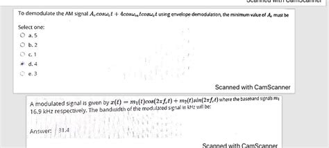 Solved To Demodulate The Am Signal Accosωct 4cosωmtcosωct