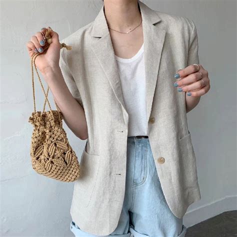 포스티 몰트 린넨 반팔 재킷