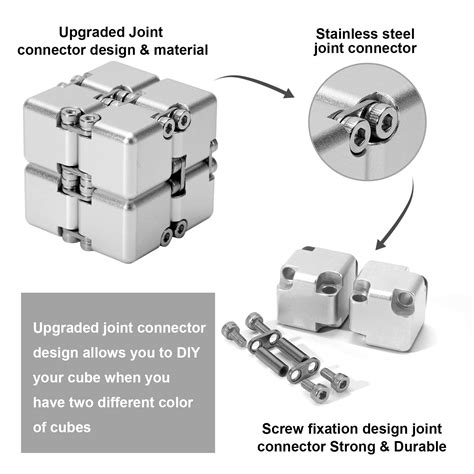 Lifidea New Version Aluminum Alloy Metal Infinity Cube Fidget Cube Handheld Fidget Toy Desk Toy