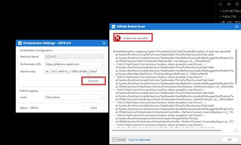uipath robot tray error a task was canceled help uipath community forum