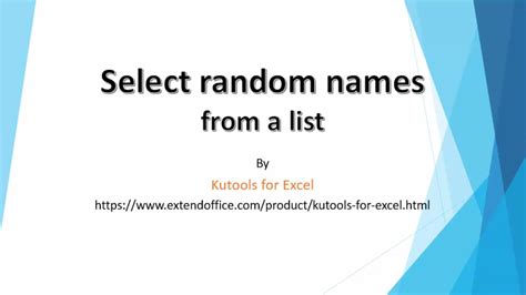 How To Select Random Names From A List In Excel How To Select Random