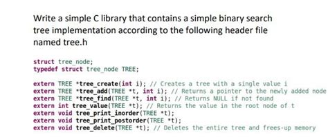 Solved Write A Simple C Library That Contains A Simple
