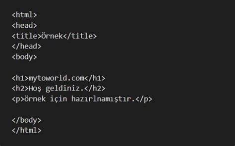 Html Nedir My To World