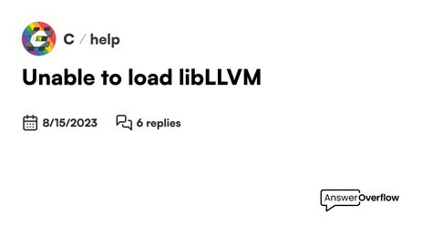 Unable To Load Libllvm C