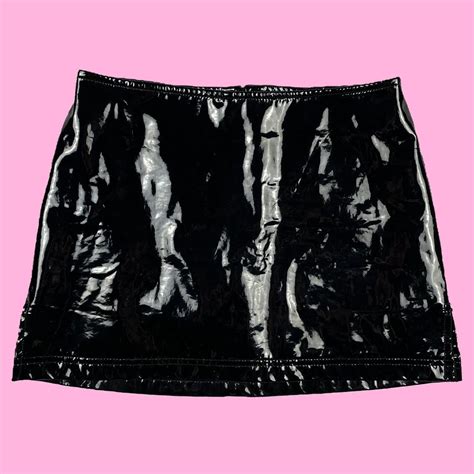 Y K Pvc Mini Skirt Has Shorts Under Slits On The Depop