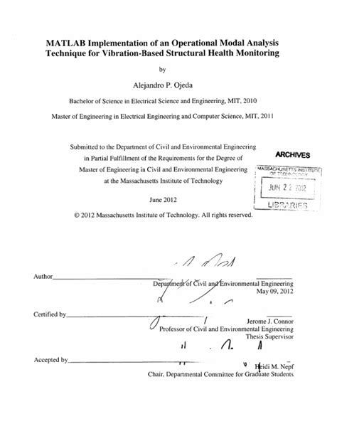 Matlab Implementation Of An Operational Modal Analysis