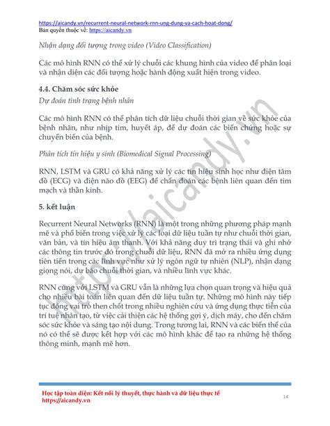Recurrent Neural Network Rnn Ứng Dụng Và Cách Hoạt độngpdf