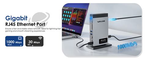 Wavlink PD3 1 Triple Display USB C Docking Station With 140W Power Triple Display Dock With 8K