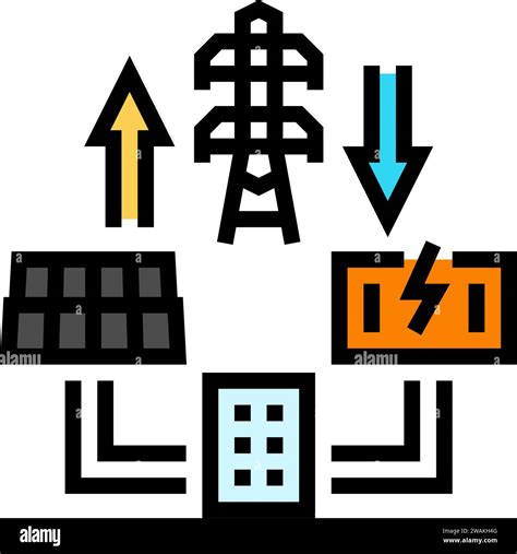 Microgrids Electric Grid Color Icon Vector Illustration Stock Vector Image And Art Alamy