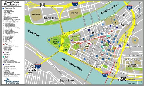 Pittsburgh Downtown Map Printable