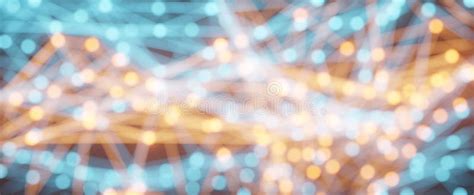 Digitally Generated Abstract Render Visualization Of A Neural Network It Structure Network