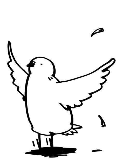 両手を広げる手書きハト｜ai百科「シンテリ」で調べる語句・イラスト