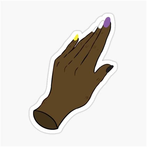 Non Binary Hand Ver3 Sticker By Nighttimenap Redbubble