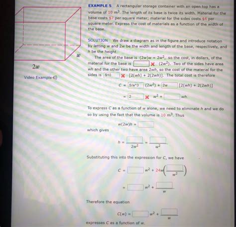 Solved EXAMPLE A Rectangular Storage Container With An Chegg
