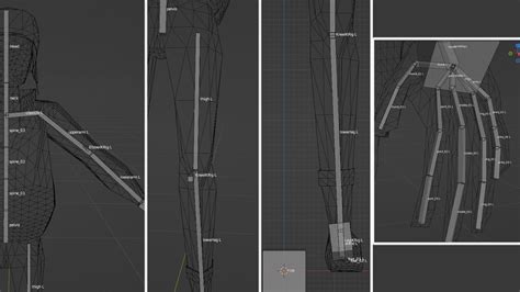 Как привязать кости к модели в Blender