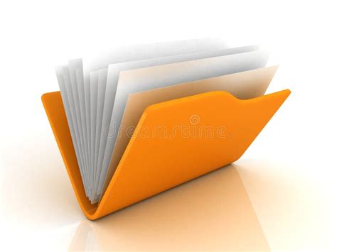 Orange Opened File Folder With Business Papers Stock Illustration