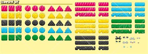 Cute Physics Game Block Set Game Art 2d