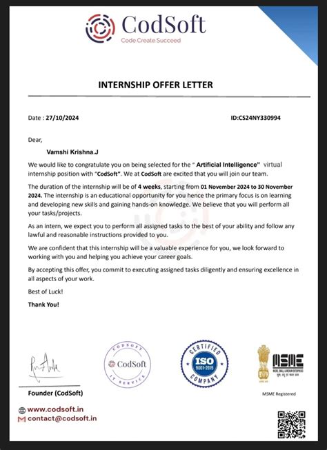 Vamshi Krishna Jagirdhar On Linkedin Internship Codsoft Upskill