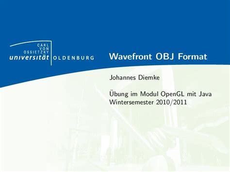 Pdf Wavefront Obj Format Informatikuni Oldenburgdetriggercontentopenglopengl