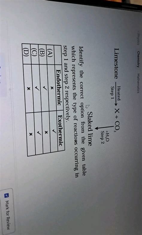 Chemistry Mathematics Limestone X CO2 H2 O StudyX