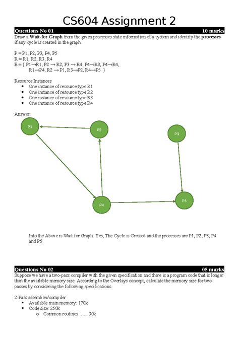Cs604 Assignment 2 Mc2202012 67 Cs604 Assignment 2 Questions No 01 10 Marks Draw A Wait For