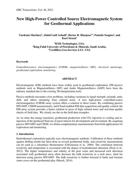 Pdf New High Power Controlled Source Electromagnetic System For